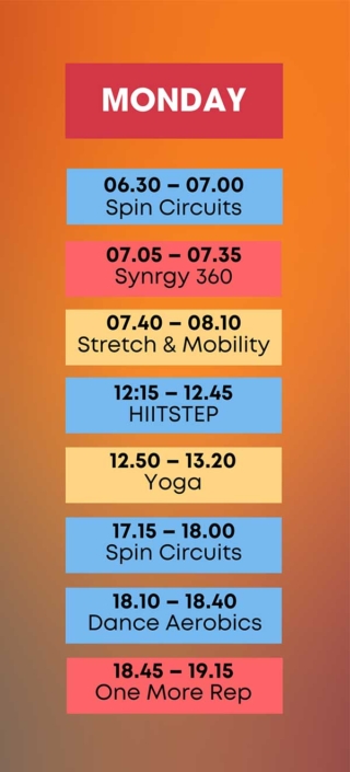 Fitness Classes Timetable for Fitness Evolution Burnley